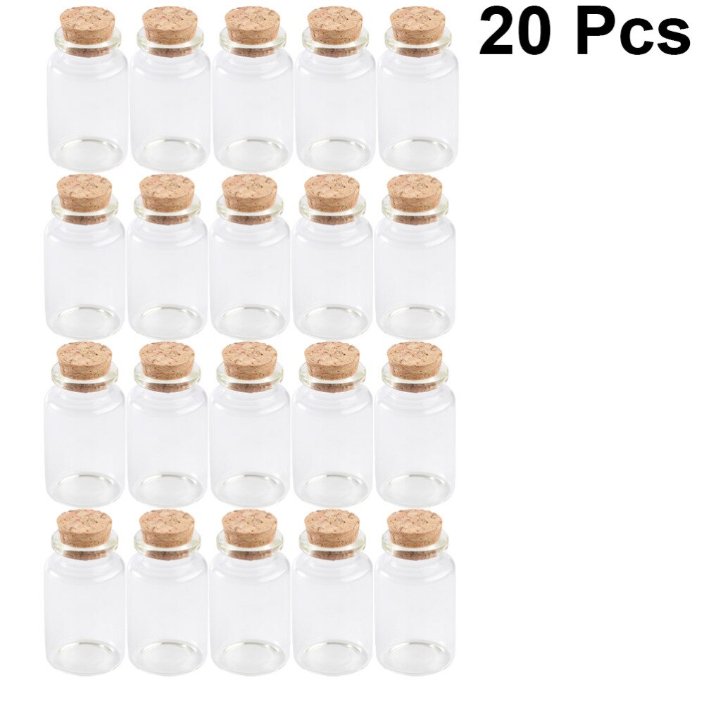 20pcs Cork Glass Bottles Mini Wishing Bottle Trans... – Vicedeal
