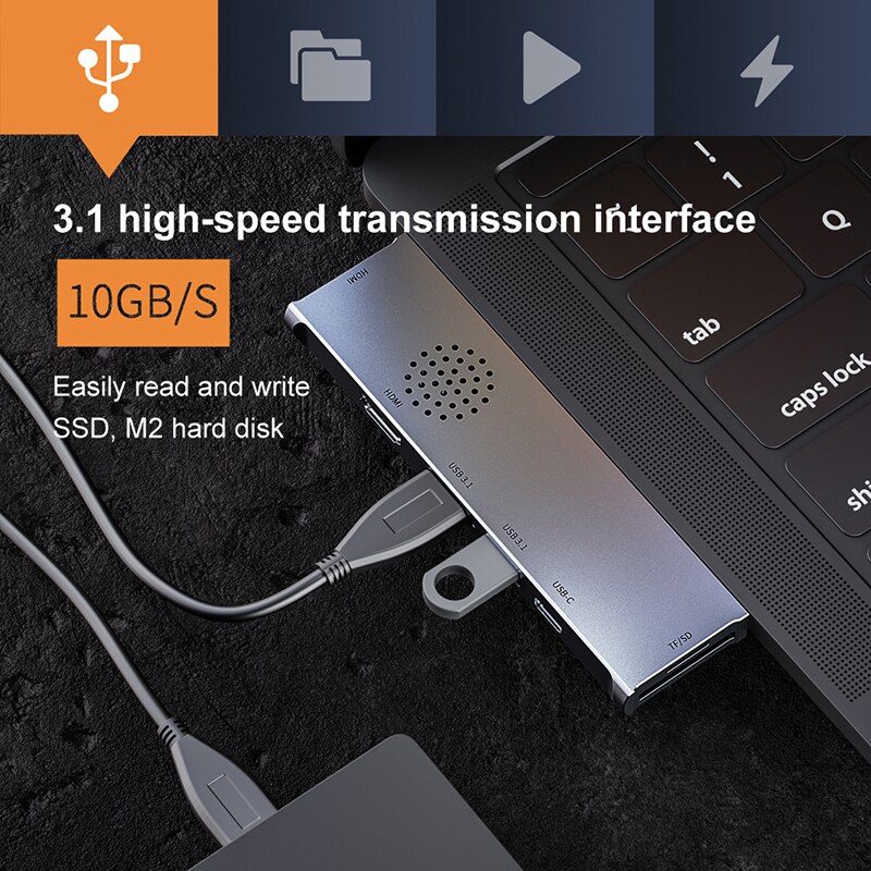 7 in 1 Docking Station Type-c to Dual HDMI USB 3.1... – Grandado