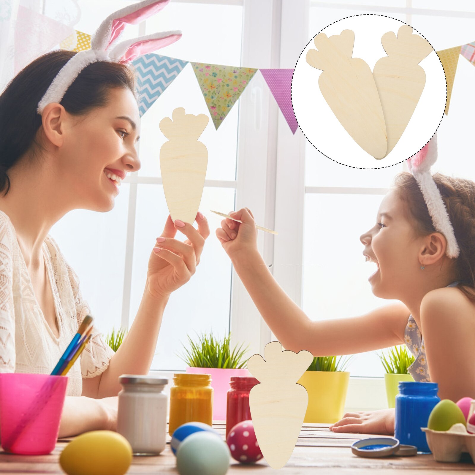 2pcs Unfinished Easter Cutouts Chi Decorative Unfi... – Grandado