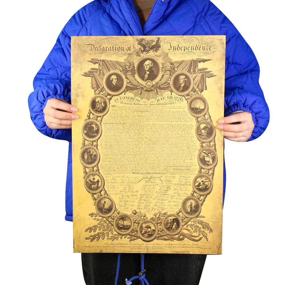 The Declaration of Independence Kraft Paper Poster... – Grandado