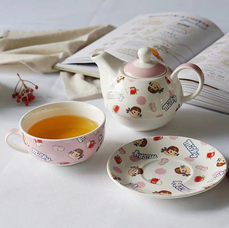 Cute Cartoon Milk Girl Ceramic Teapot Set Single D... – Vicedeal
