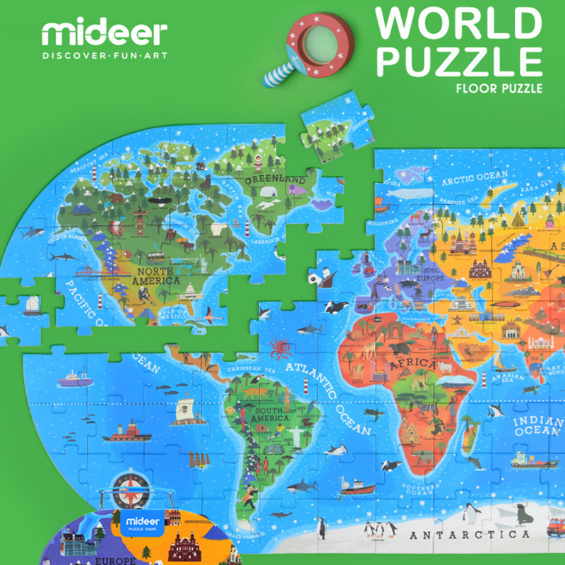 Mideer Wonderful World Map Jigsaw Floor Puzzle 100... – Grandado