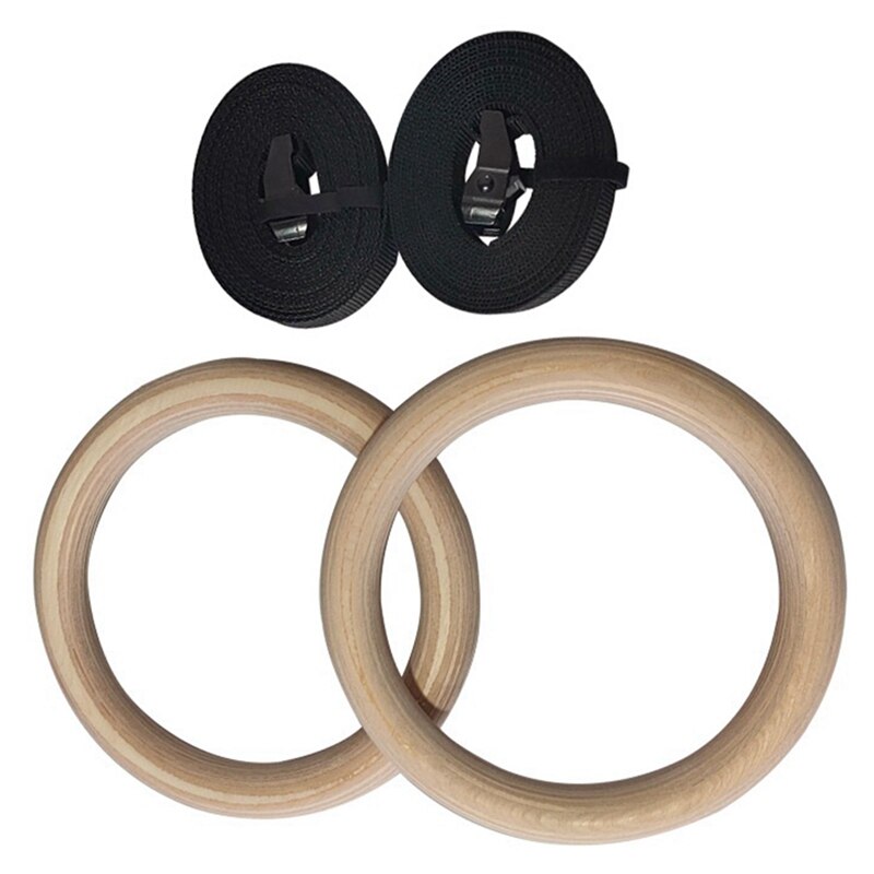 Birch Ring Set 28mm Ring Wooden Gymnastic Ring wit... – Grandado