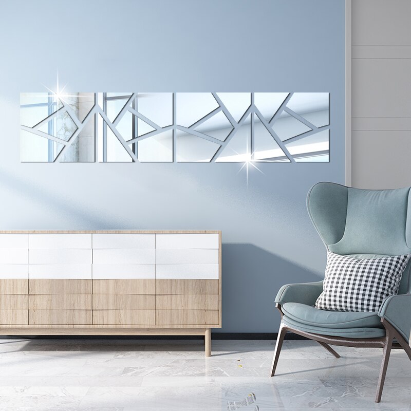 4pcs Large Mirror Wall Stickers 3D Decorative Stic... – Vicedeal