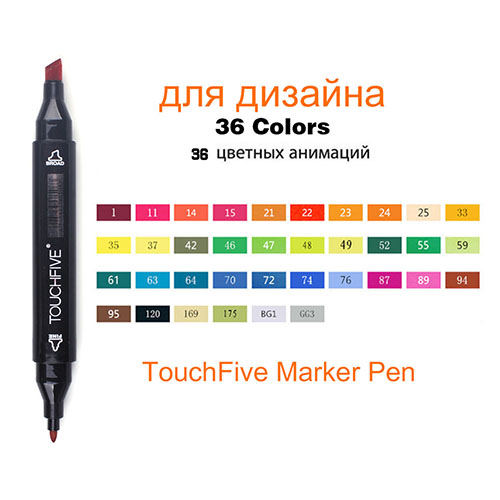 TOUCHFIVE Markers Pen12/36/60/80/168 Colors Art Sk... – Grandado