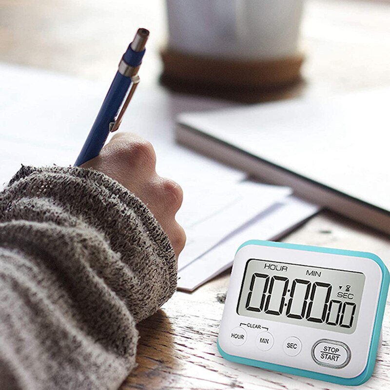 Digital Kitchen Timer Loud Alarm Clock, LCD Sn Sil... – Grandado