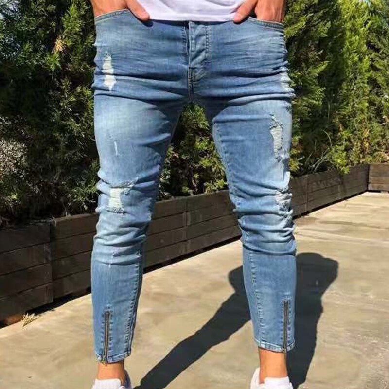Jean Denim pour homme Stretch grande taille déchir... – Grandado