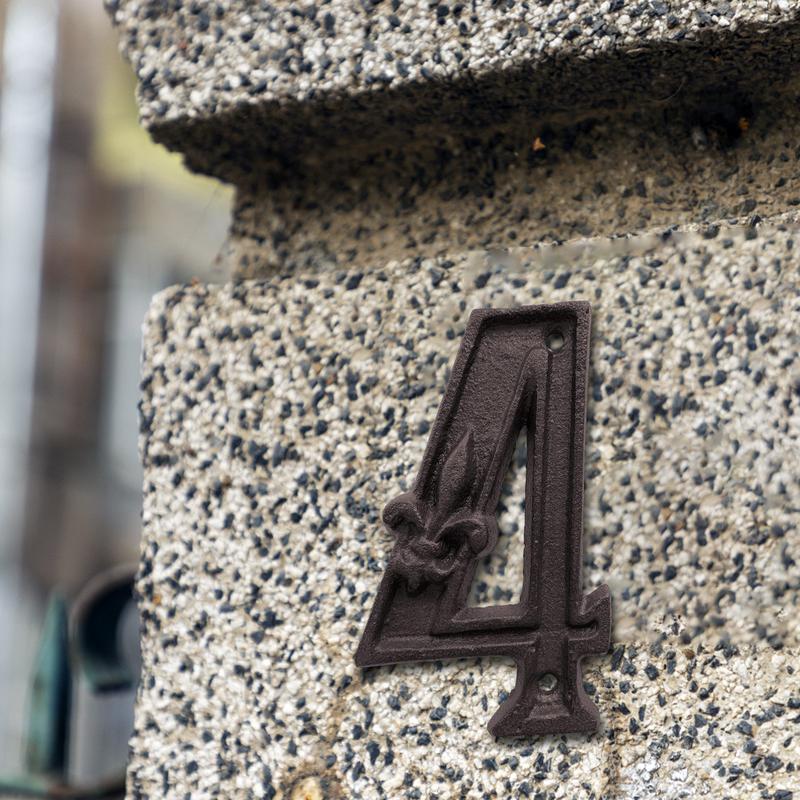 Metal Digital House Sign Cast Iron Numbers Doorpla... – Grandado