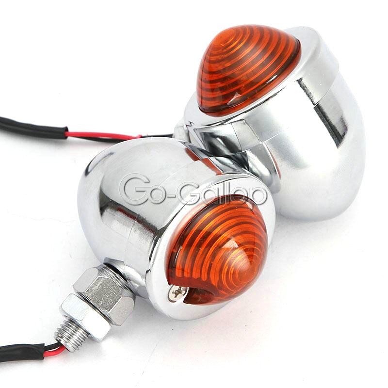 2x Universal Amber Bullet Motorcycle Indicator Chr... – Vicedeal