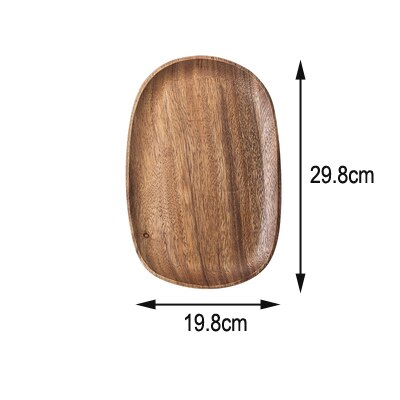 Japanese Acacia Wood Pallet Solid Wood Disk Plate ... – Grandado