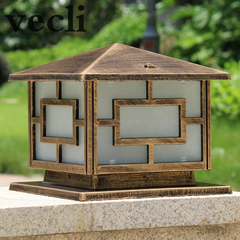 Popular europe square pillar lamp outdoor retro wa... – Grandado