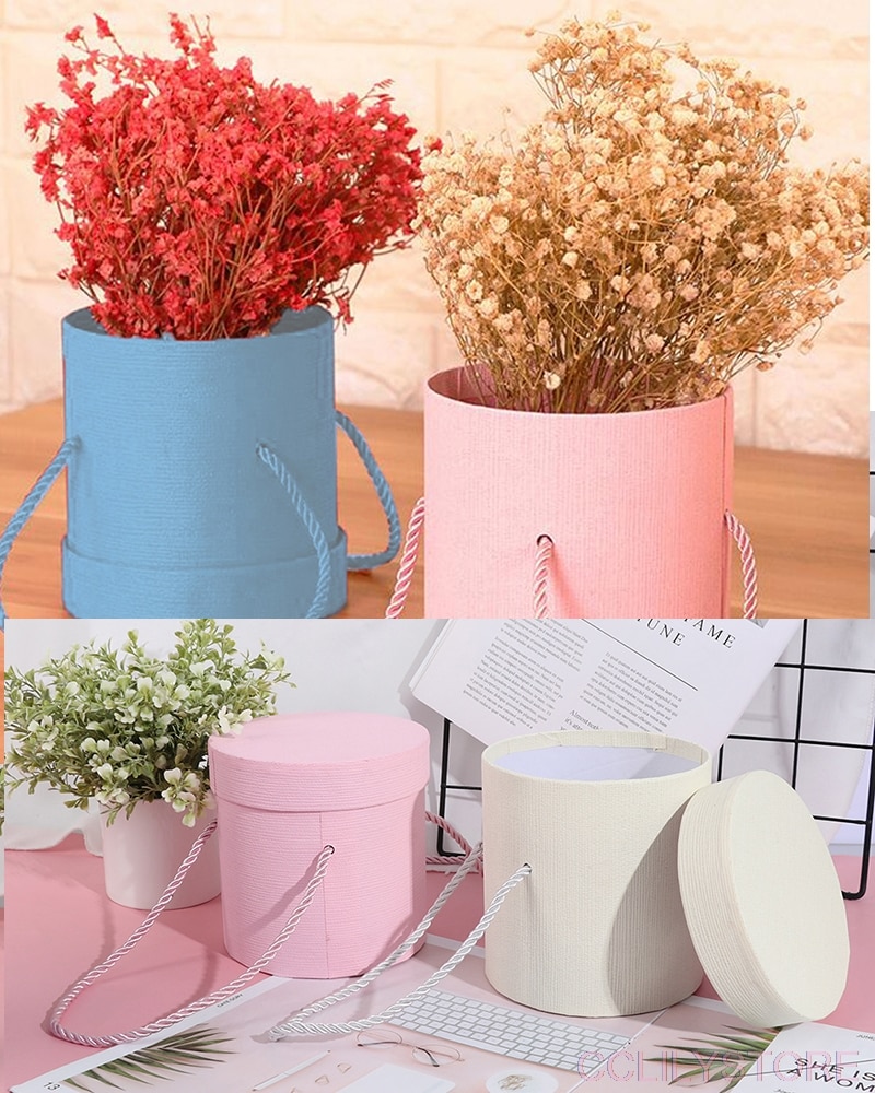 Cajas de papel redondas con forma de flor para gua... – Grandado