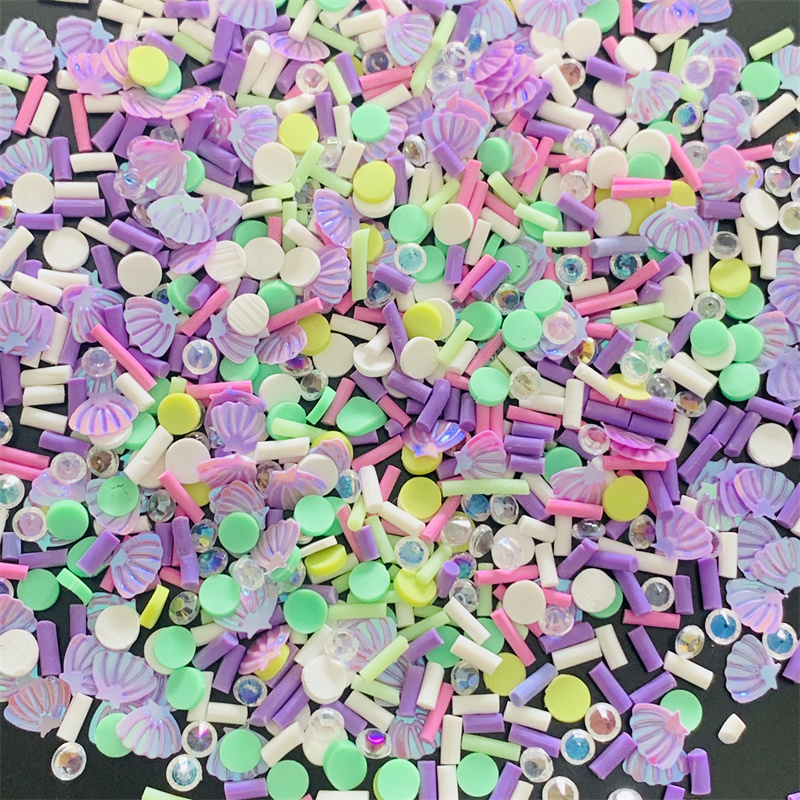 100g Shell Sequins Mixed Polymer Clay Round Sprink... – Grandado