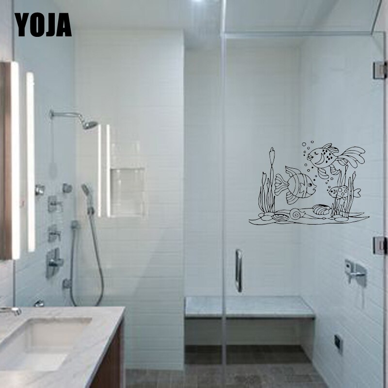 YOJA 20x28.9CM Small Fish Bathroom Shower Glass De... – Vicedeal