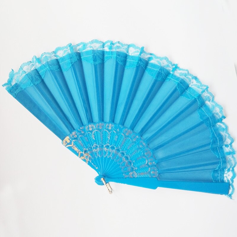 Solid Color Silk Cloth Folding Fan Simple Style Ha... – Vicedeal