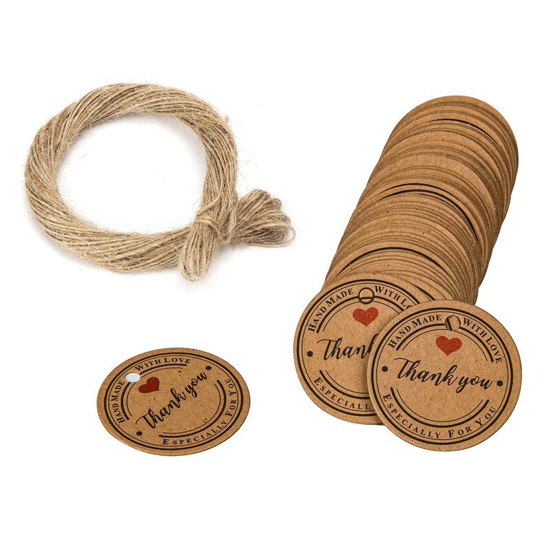 100pcs Packaging Tags Handmade Hang Tag Kraft Pape... – Vicedeal