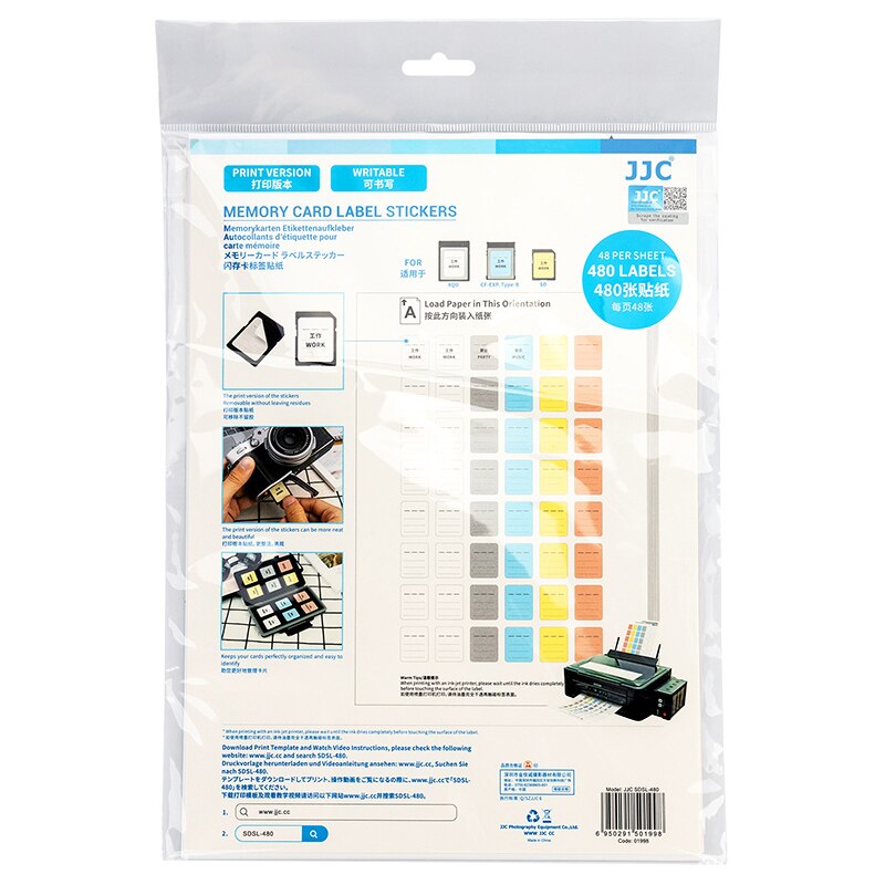 JJC 480 Printable Handwritten Stickers SD Memory C... – Grandado