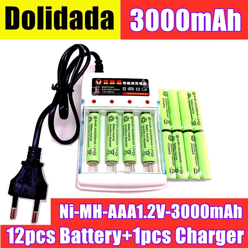 AAA battery 3000 mAh Rechargeable battery NI-MH 1.... – Grandado