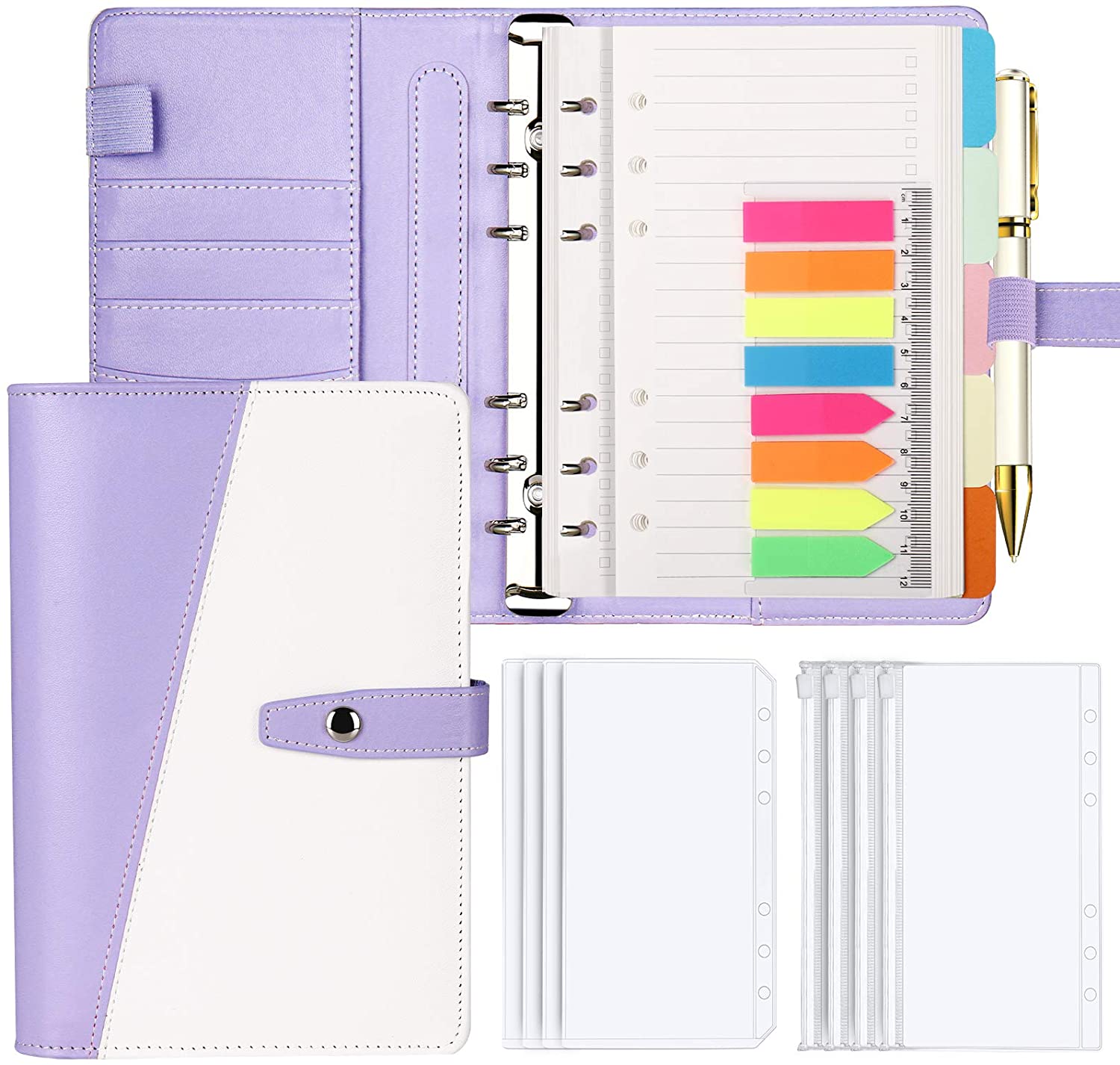 15 Pieces A6 PU Leather Notebook Binder Budget Pla... – Vicedeal