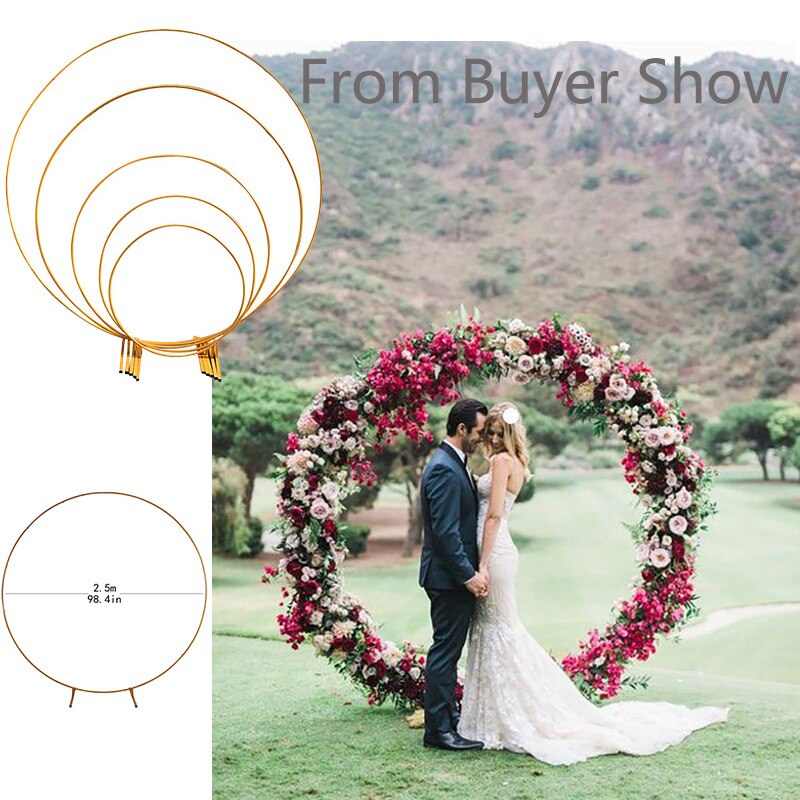 Gouden Ronde Bruiloft Boog Stand Metalen Cirkel Bo... – Vicedeal
