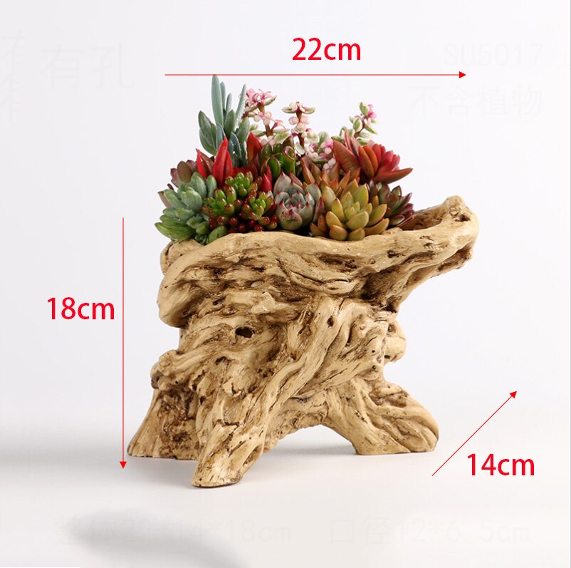 American Broken Root Shape Wood Succulent Resin Fl... – Vicedeal
