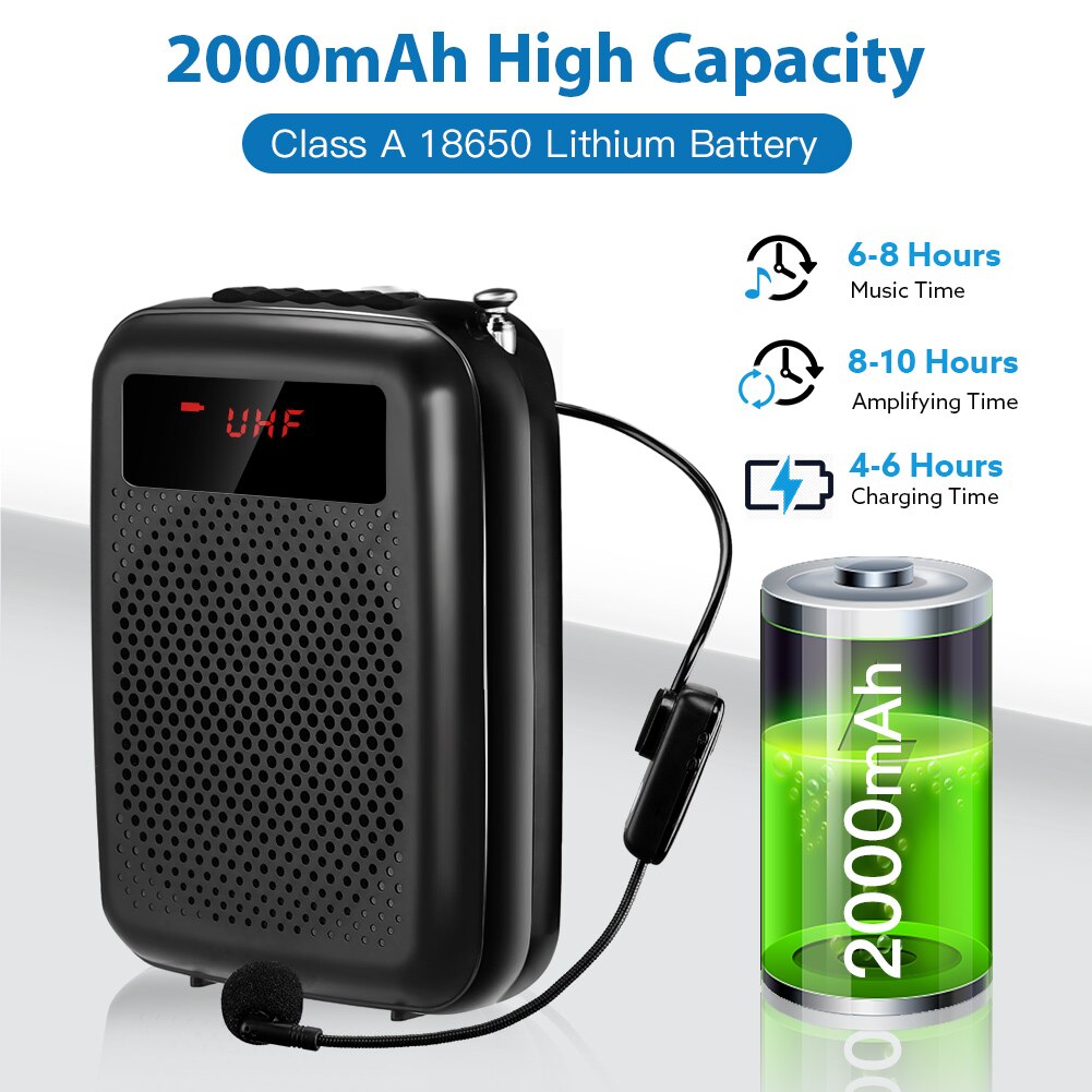 Portable Voice Amplifier Microphone FM Radio AUX A... – Grandado