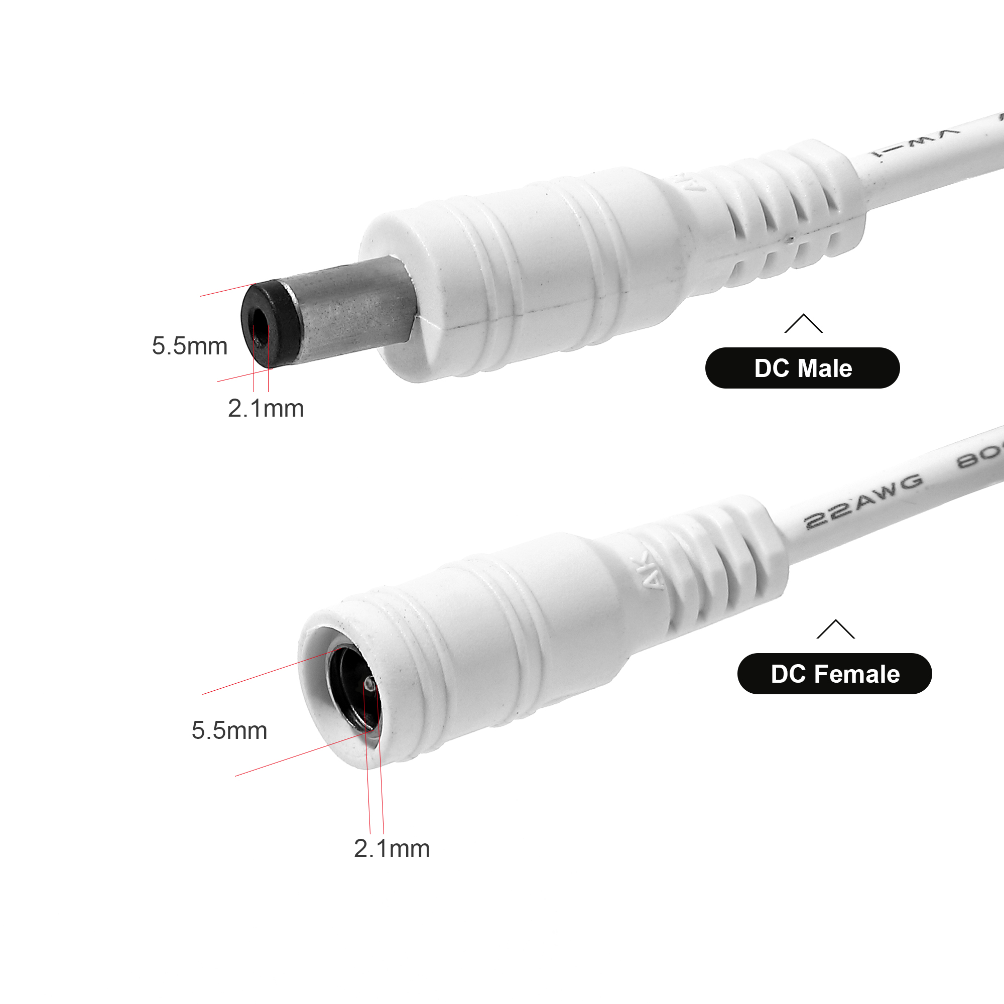 12V Dc Verlengsnoer 1M Tot 20M Kabel Connector 5.5... – Grandado
