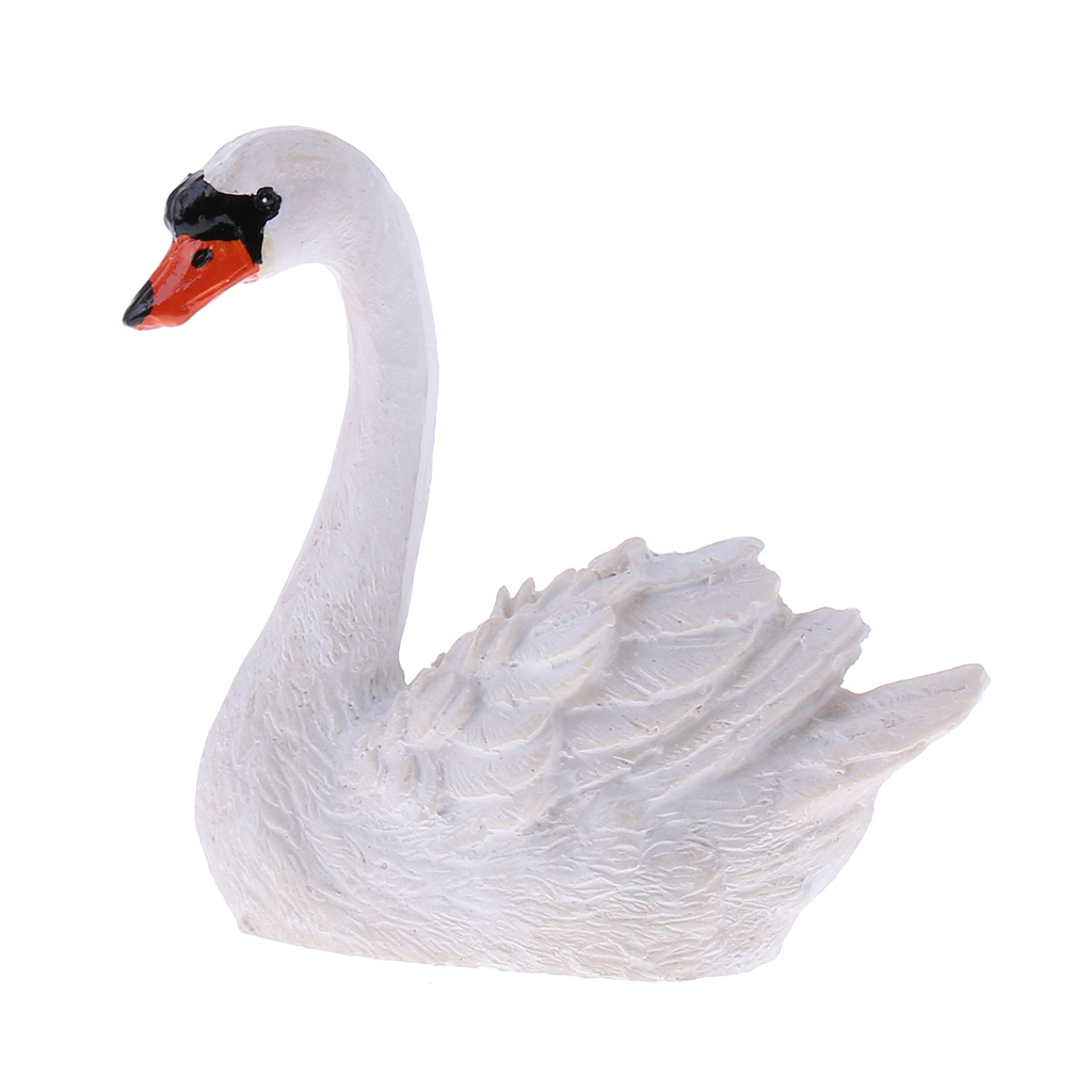 2x Mini Swan Sculpture White Vivid Swan Statue For... – Vicedeal