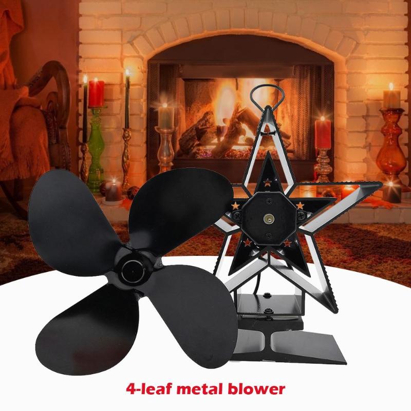 4 Blade Heat Powered Stove Fan Self-powered Pentag... – Grandado