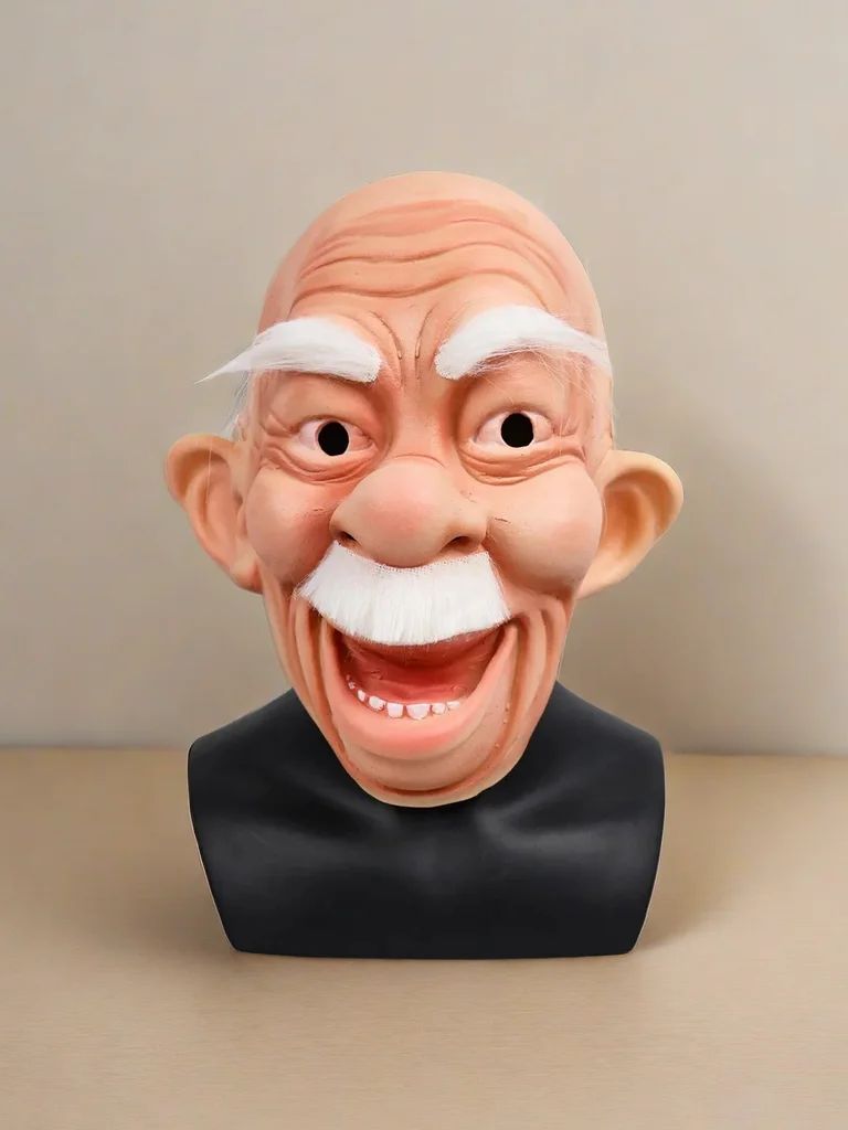 Old Man Mask Realistic Bald Man Masks Wrinkle Full... – Grandado