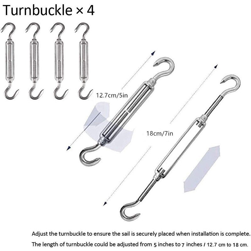 44Pcs Anti-Rust Stainless Steel Shade Sail Hardwar... – Grandado