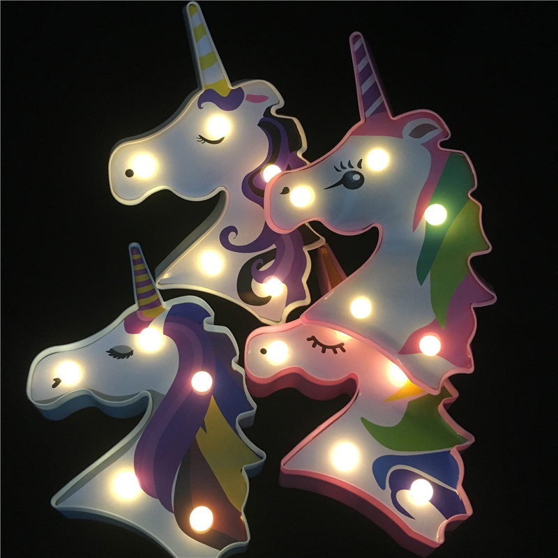 Mini Eenhoorn LED Nachtlampje AA Batterij Bedlampj... – Vicedeal