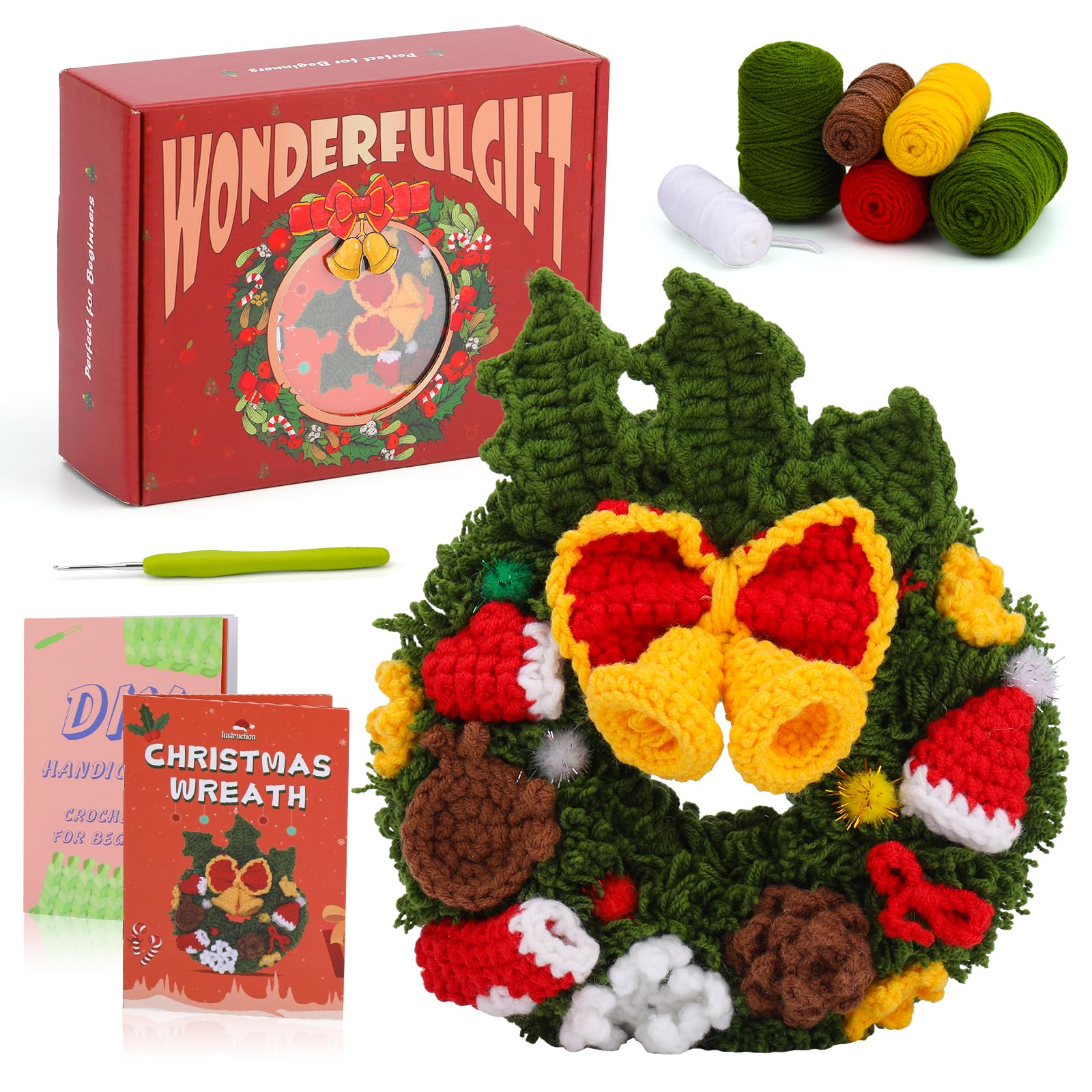 Fenrry Haak Kit Voor Beginners Kerstkrans Volwasse... – Grandado