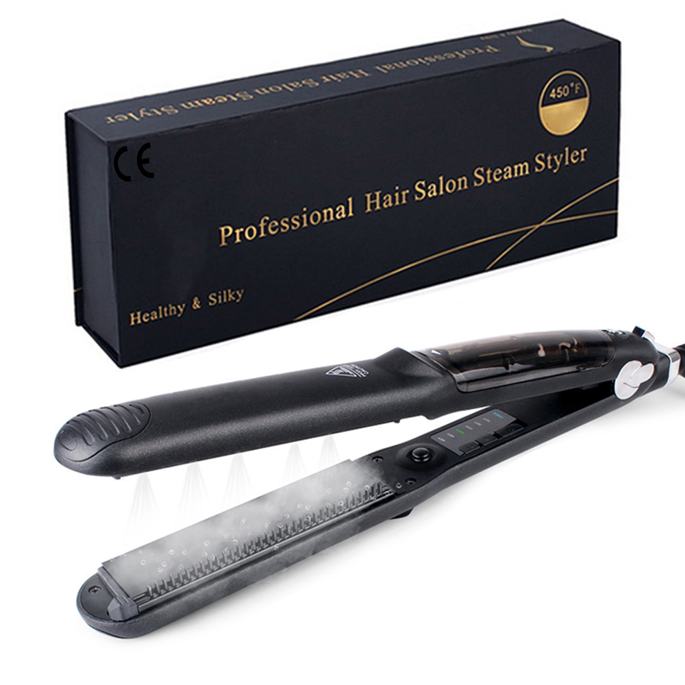 Plancha de pelo a Vapor de cerámica, rizador de pe... – Grandado