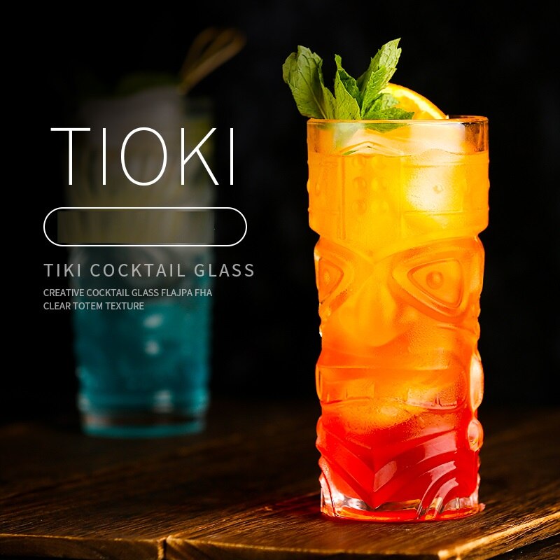 Halloween Shaman Totem Face TIKI Bar Glass 420ml W... – Grandado