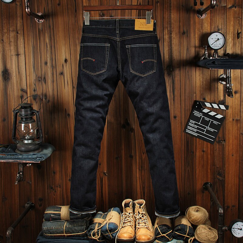 Classical Men Jeans Slim Fit Original Color Vintag... – Grandado