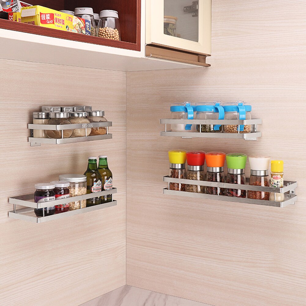 Kitchen Shelf for Spice Jars Metal Spice Rack Wall... – Grandado