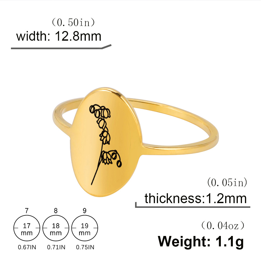 COOLTIME 12 Birth Month Flower Rings for Women Sta... – Grandado
