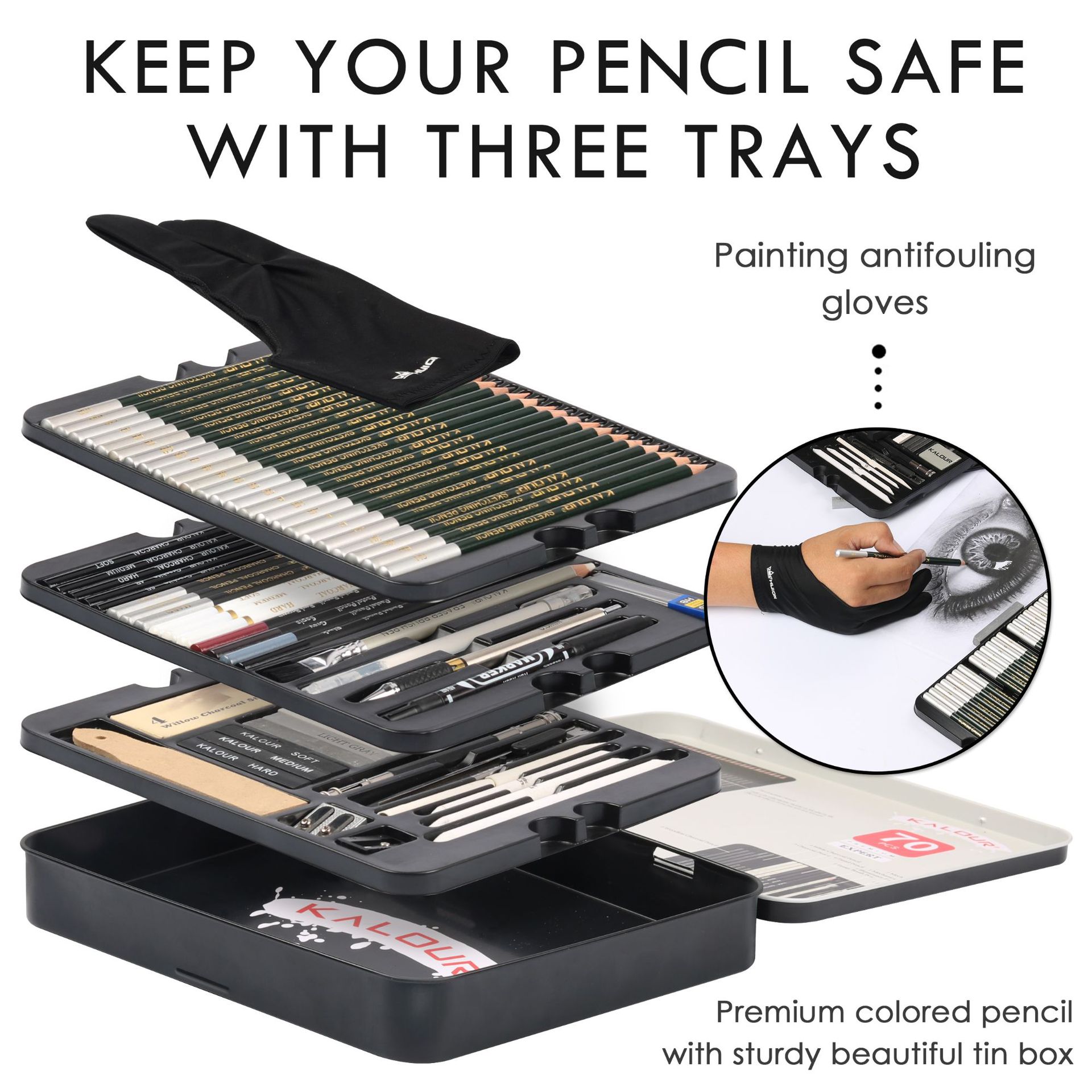 70Pcs Drawing Sketching Set Sketch Graphite Charco... – Grandado