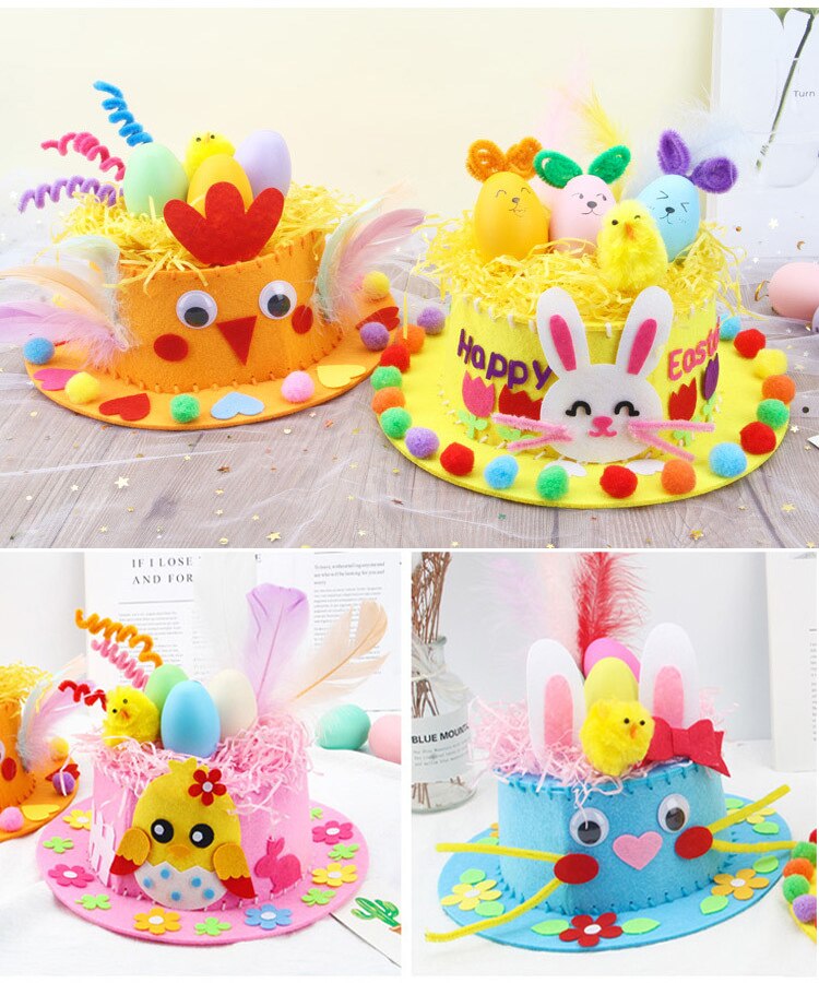 1 Set Easter hat children's clothing show DIY ... – Vicedeal