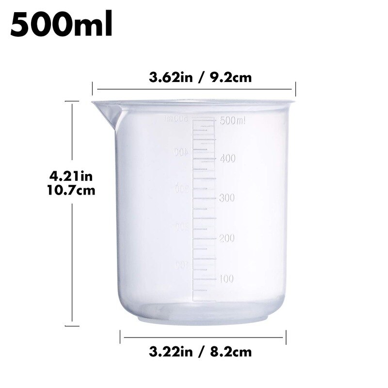 Plastic Beaker Set,5 Sizes Low Form Measuring Grad... – Vicedeal