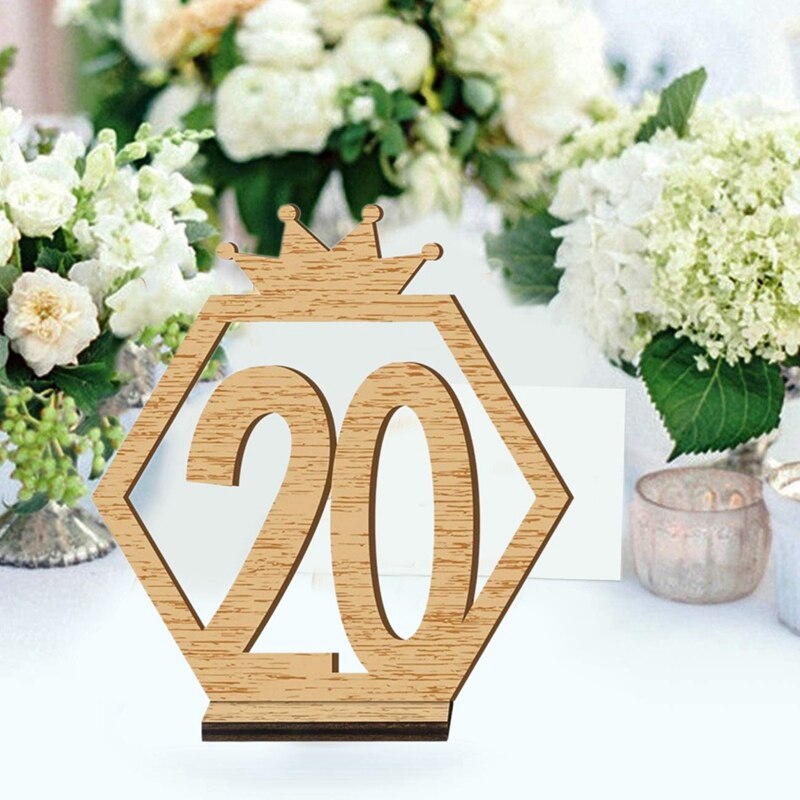 1-20 Tafel Nummers Houten Teken Bruiloft Met Kroon... – Grandado