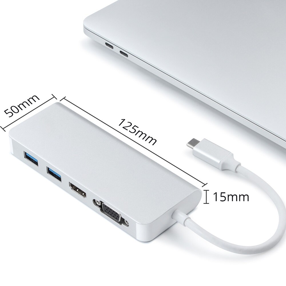 Adapter Usb C Naar Dual 3.0 Hub Hdmi Vga RJ45 Type... – Vicedeal