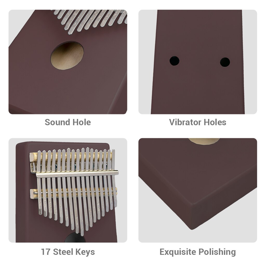 NAOMI Thumb Piano kalimba 17 Keys Solid Wood Body ... – Vicedeal