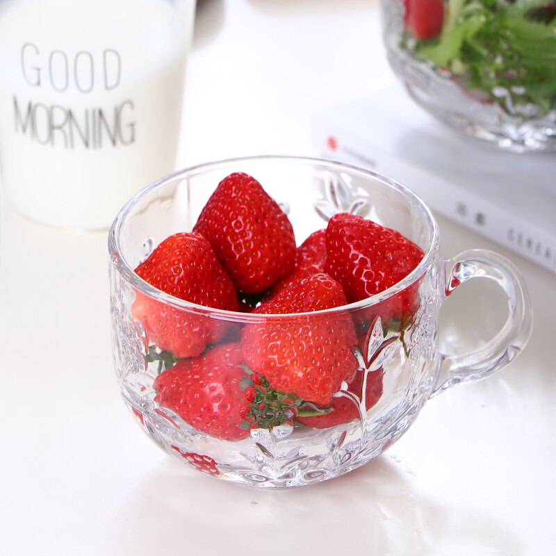 Embossed belly cup transparent breakfast cups with... – Grandado