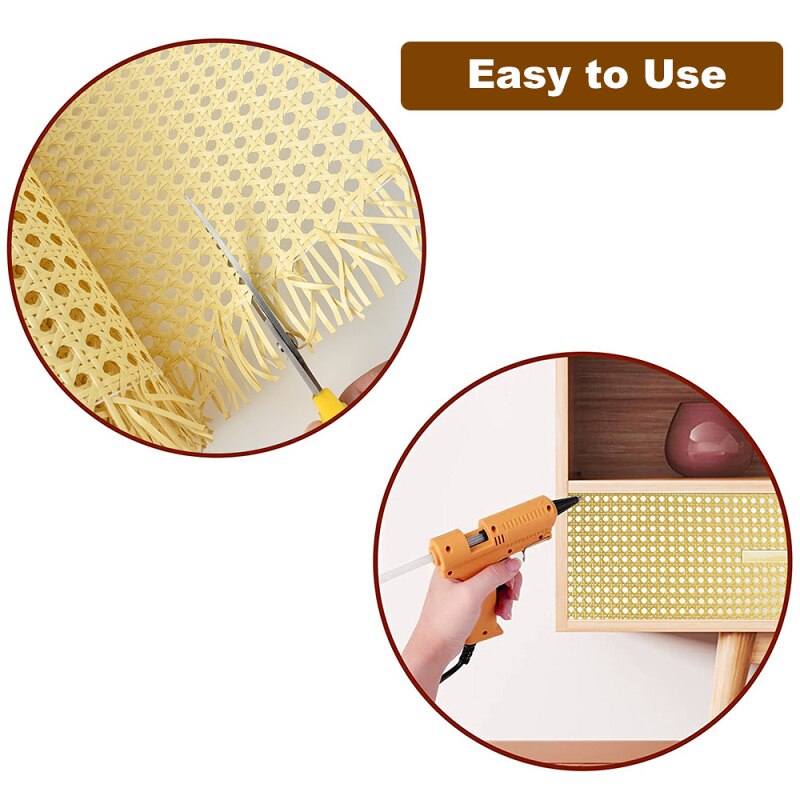 3 Sizes Artificial Rattan Cane Plastic Webbing She... – Grandado