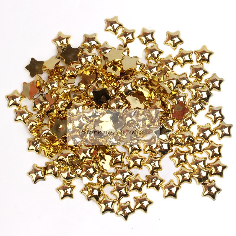 500pcs 12mm Shiny Gold Stars Resin Cabochons Chris... – Grandado