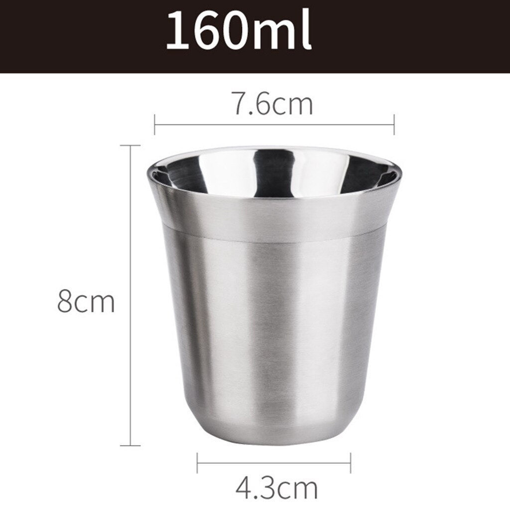 80ml /160ml Stainless Steel Espresso Cups Double W... – Vicedeal