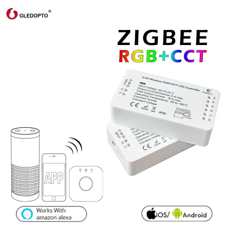 Gledopto 1id/2id rgb+cct led controller zigbee zll... – Grandado