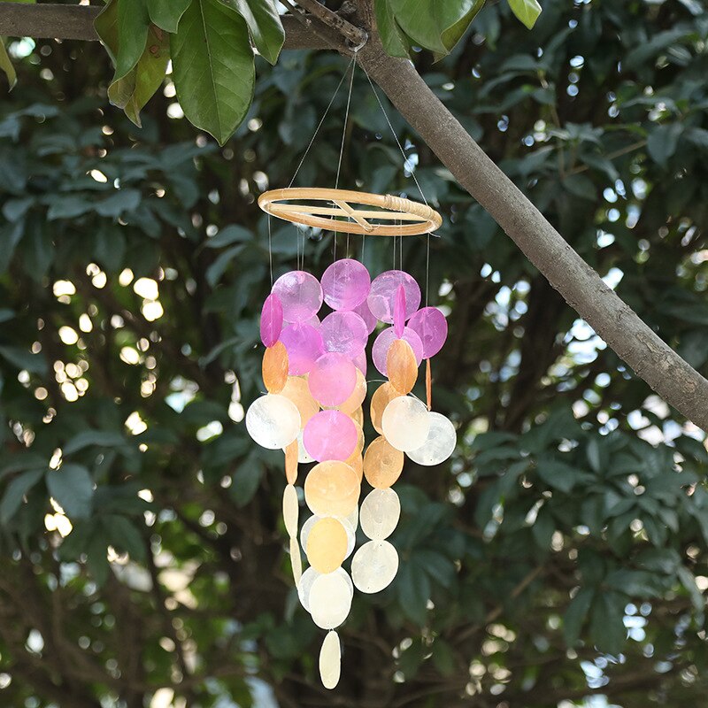 Shell Wind Chime Colorful Blessing Hanging Decor O... – Grandado